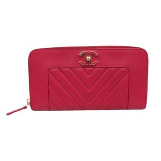 Chanel Pre-owned V stitch Long wallet (bi-fold) - Femme - Pre-owned - Rose - Taille: ONE Size