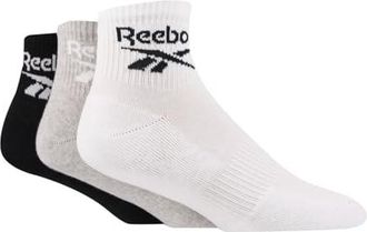 Reebok Chaussettes Cheville Unisexes - Confortables Coton Respirant, Pour Usage Quotidien Sport Loisir Marche Yoga Fitness Lavables en Machine, Lot de 3 Pair