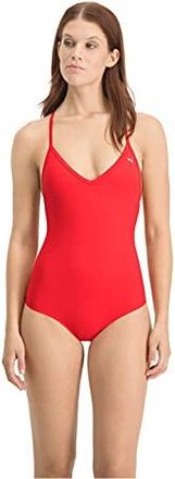 Puma SWIM WOMEN V-NECK CROSSBACK SWIMSUIT 1P - C: red_T: XL