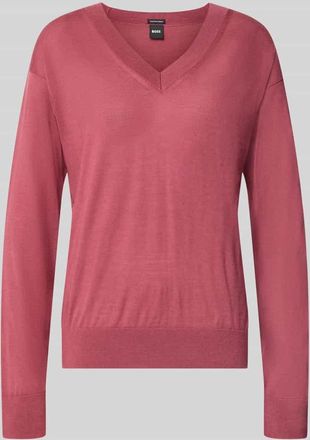 HUGO BOSS Regular Fit Pullover aus reiner Schurwolle Modell Freeslyn