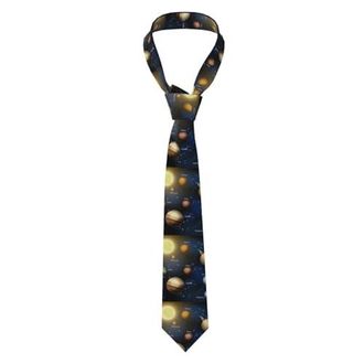 Generic Cravate Pour Hommes Syst&egrave;me Solaire Soleil Plan&egrave;tes Orbite &Eacute;troit Tie Fine Cravate DAffaires Pour C&eacute;l&eacute;brations F&ecirc;te Accessoires