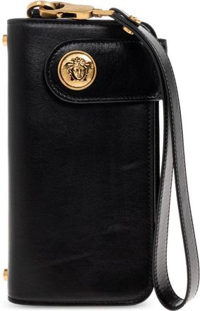 Versace Femme, Accessoires, Noir, Taille: ONE Size Embl&egrave;me Long Leather Wallet