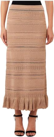 Liu Jo Femme, Jupes, Brun, Taille: 38 FR Midi Skirt