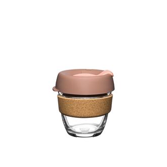 KeepCup Brew Cork - wiederverwendbare Kaffeetasse aus gehärtetem Glas und Naturkork, S 227 ml - Frappe