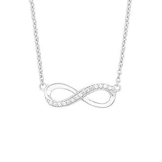 s.Oliver Collier avec pendentif en argent 925 Sterling pour femmes, avec zirconium synth., 42+3 cm, argent, infini, Livré en boîte cadeau de bijoux, 2012527