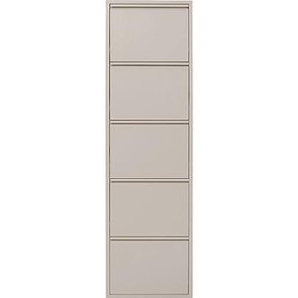 Kare Design Design Schuhschrank Caruso Creme, Metall, mit 5 Klappen, Schuhablage für 10 Paar Schuhe, schmal, platzsparend, hoch, Schuhregal, Eingangsbereich, 173x
