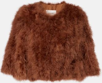 Yves Salomon Cropped-Jacke mit Federn