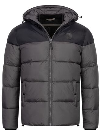 Indicode Herren INBiviano Winterjacke mit Kapuze | Steppjacke Herrenjacke M&auml;nner Dk Grey, XL