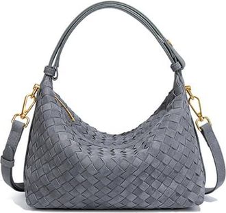 Generic G&eacute;n&eacute;rique Sac &agrave; bandouli&egrave;re tiss&eacute; en daim pour femme, petit sac &agrave; main, sac &agrave; bandouli&egrave;re &eacute;l&eacute;gant, sac &agrave; main avec sangle r&eacute;glable, sacoche Hobo (gris