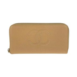 Chanel Pre-owned Caviar Skin Coco Mark Long Wallet - - Pre-owned - Damen - Beige - ONE SIZE