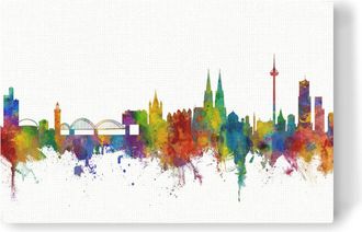 artboxONE Leinwand 150x100 cm Städte Cologne Köln Germany Skyline bunt von Michael Tompsett