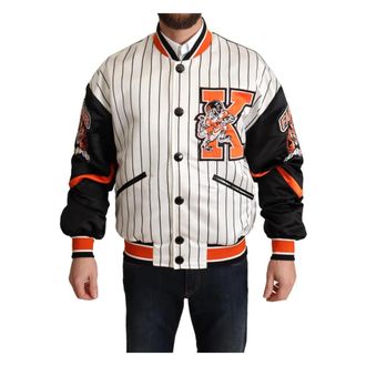 Dolce & Gabbana Multicolor King Logo Bomberjacke - - Jackets - Herren - Mehrfarbig - XL