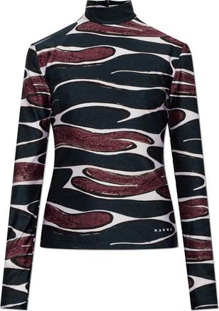 Marni Haut &agrave; col roul&eacute; &agrave; motif - Femme - Tops - Multicolore - Taille: 36 FR