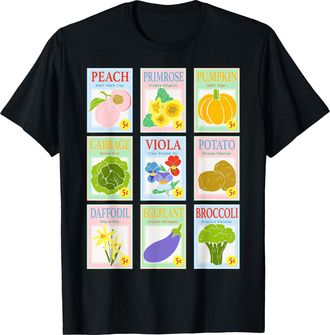 Trendy Apparel Peach Pumpkin Primrose Seed Packs Collage T-Shirt