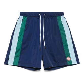 Casablanca Blaue- plissierte Shorts mit Kordelzug und Taschen - - Shorts - Herren - Blau - L