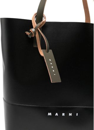 Marni Logo-Print Polyester Tote Bag - Black