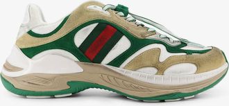 Gucci Suede sneakers with side Web detail - GUCCI - gender_Man