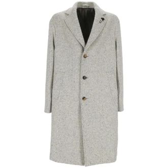 Lardini Mantel mit Boutonniere-Anstecknadel - - Coats - Herren - Grau - XL