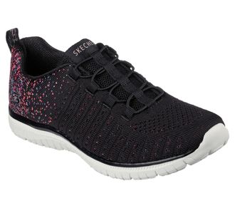 Skechers Damen Virtue Sneaker, schwarz/pink, 38 EU