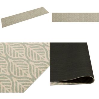 vidaXL K&uuml;chenteppich Waschbar Bl&auml;tter 60x300 cm Samt - K&uuml;chenl&auml;ufer - Samt - Laufmatte - Badezimmerteppich - Anti-Rutsch - Home & Living
