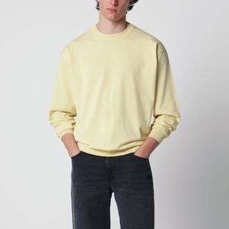 Auralee Gelber Baumwollpullover