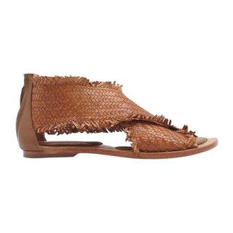 Coral Blue Femme, Chaussures, Beige, Taille: 37 EU Sandales Élégantes Beige en Cuir Tressé