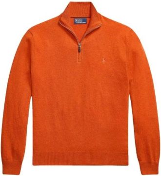 Polo Ralph Lauren Homme, Pulls, Orange, Taille: XS Pull camionneur demi-zip