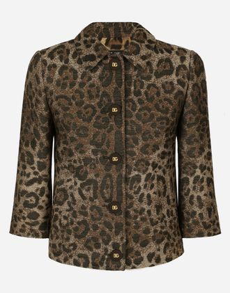 Dolce & Gabbana Jacke Gabbana Aus Wolljacquard Mit Leomuster - Frau Blazer Animalprint Wolle 40