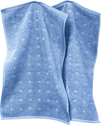 Möve Gästetuch Quadretti 2er-Pack Walk-Frottier hellblau Größe 30x50 cm