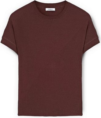Motivi Femme, Pulls, Brun, Taille: 42 FR Top en maille c&ocirc;tel&eacute;e avec manches kimono
