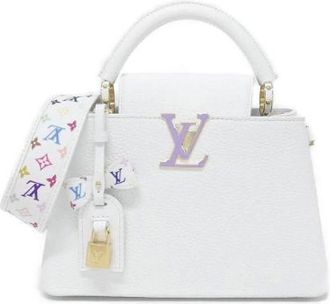 Louis Vuitton Pre-owned Sac Bandouli&egrave;re Capucines BB en cuir Taurillon - Femme - Pre-owned - Blanc - Taille: ONE Size