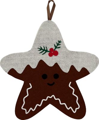 Delindo Lifestyle Fensterbild Lebkuchen aus Filz, beidseitige Dekoration zu Weihnachten, 36x36 cm, Beidseitig, für Fenster oder Türen