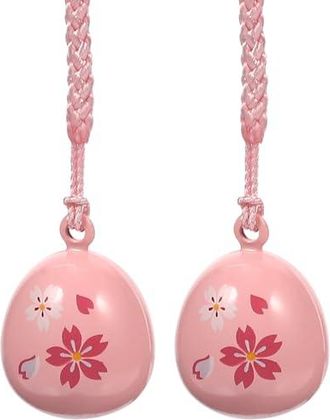 NUOBESTY HEMOTON Lot de 2 Pendentifs Clochette Cerisier en Matériau Résistant Porte-Clés Décoratif Suspendu pour Téléphone Portable et Accessoires Charmant Orn