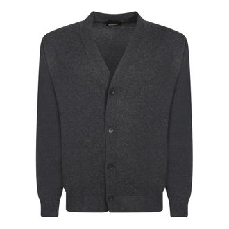 Dell'Oglio Homme, Pulls, Gris, Taille: 3XL Cardigan col en V