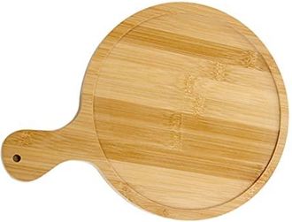 Dioche Assiettes &agrave; Pizza pour Assiette de Service &agrave; Pizza en Bois, Plateau Rond avec Poign&eacute;e Incurv&eacute;e et Design encastr&eacute; - Prise Confortable, Id&eacute;ale pour une