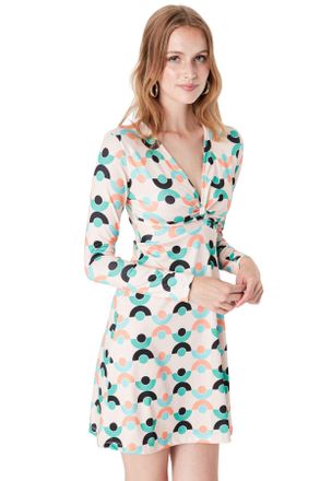 Trendyol Damen Trendyol Womens Midi A-line Double Breasted Woven Fabric Dress Kleid, Mehrfarbig, S EU