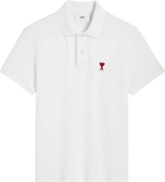 Ami Homme, Tops, Blanc, Taille: XL Polo Classique Design Coeur Unisexe
