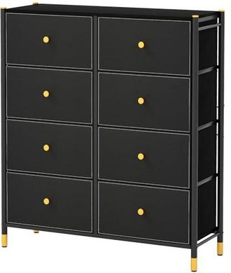 Giantex Commode Chambre 8 Tiroirs en Tissu, Meuble de Rangement avec Cadre en M&eacute;tal, Dispositif Anti-basculement, Tiroirs Amovibles et Pliables, pour Chambre,