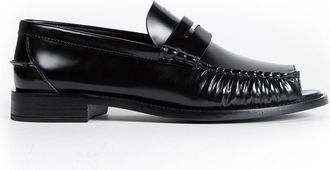 Prada Brushed leather Peep Toe Loafers