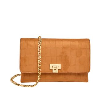 Elisabetta Franchi Femme, Sacs, Brun, Taille: ONE Size Sac Bandouli&egrave;re en Daim