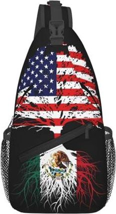 Generic Mexicain Mexique Drapeau Am&eacute;ricain Cultiv&eacute; Au Mexique Racines Mexicaines Sac &Agrave; Bandouli&egrave;re Multifonctionnel Pochette Epaule D&eacute;contract&eacute; Sac Banane Pou