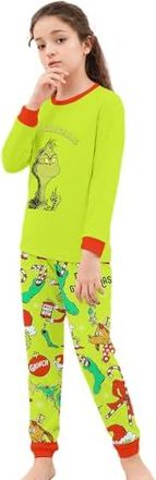 Generic Le Grinch Pyjama Noel Famille De Grinch Chaud Et Doux Coton Costume Ensembles Noël Couple Ensemble Bebe Adulte Femme Garcon The Homme Deguisement Vete