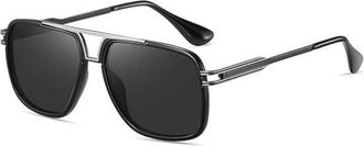 Generic Lunettes De Soleil De Conduite Polaris&eacute;es En M&eacute;tal For Hommes, UV400(Black)