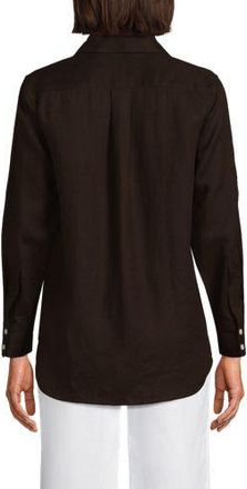 Lands End Leinenbluse, Damen, Größe:44-46 regular, Braun, Leinen, by Lands End