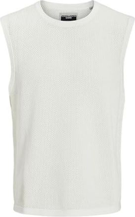 Jack & Jones Knit Mesh Tank Top D&eacute;bardeur en Maille Jcoserenity, Cloud Dancer, S Homme