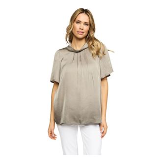 2-Biz Flora Kurzarmbluse - - Blouses & Shirts - Damen - Braun - L
