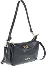 Pierre Cardin Sac &agrave; bandouli&egrave;re pour femme en cuir v&eacute;ritable Made in Italy 32x22x13 cm 1992, Noir, Taille unique