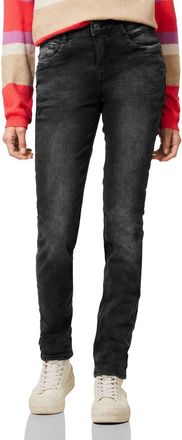 Street One Damen A375885 Jeanshose High Waist, Black Denim wash, W26/L32