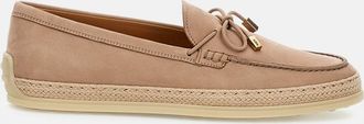 Tod's Mokassin Aus Leder Und Rafia