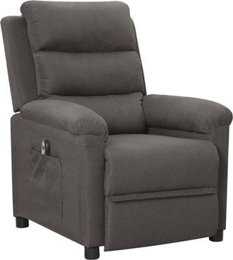 vidaXL Vidaxl - Fauteuil inclinable &eacute;lectrique Gris fonc&eacute; Tissu